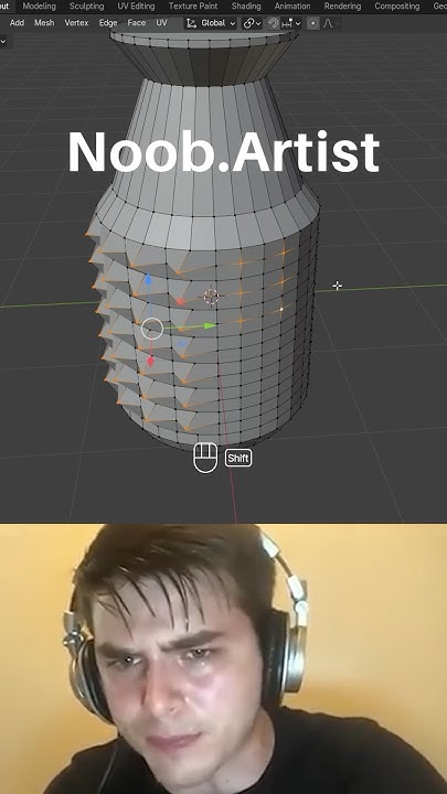 Noob vs Pro artist: making knurling #blendertutorial #blender #blendercommunity #blender3d #b3d ...