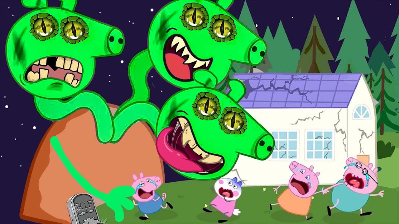 Peppa Pig Turn Into A Zombie Snake Three Heads At The House | Peppa Pig ...