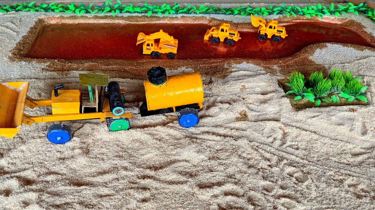 mainan truk traktor tanki air mengisi air || stik es krim || # ...