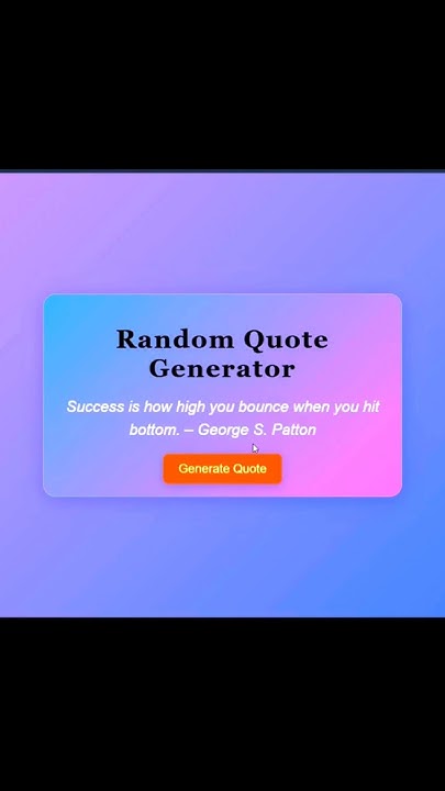 Quote Generator - HTML | CSS | JavaScript - YouTube