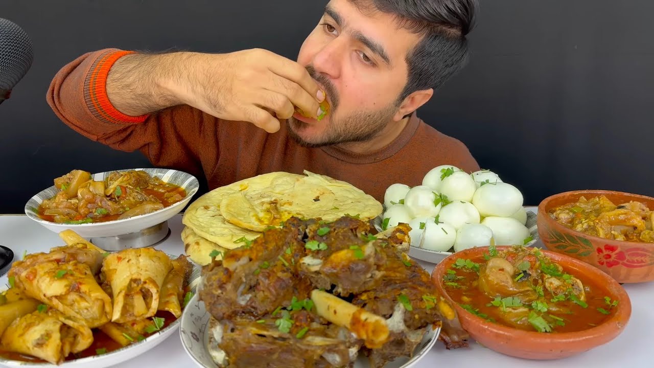 Eating Mutton Paya Beef Paya With Tandoori Naan Boild Egg #asmrvideo # ...