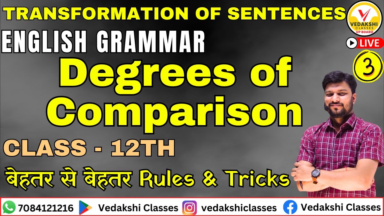 Degrees of Comparison || Transformation of Sentences || #part3 # ...