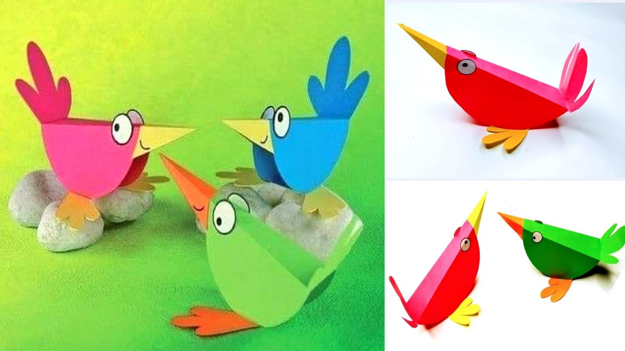 Paper Toy | Paper Bird Making Tutorial | How to Make 3D Paper Bird ...
