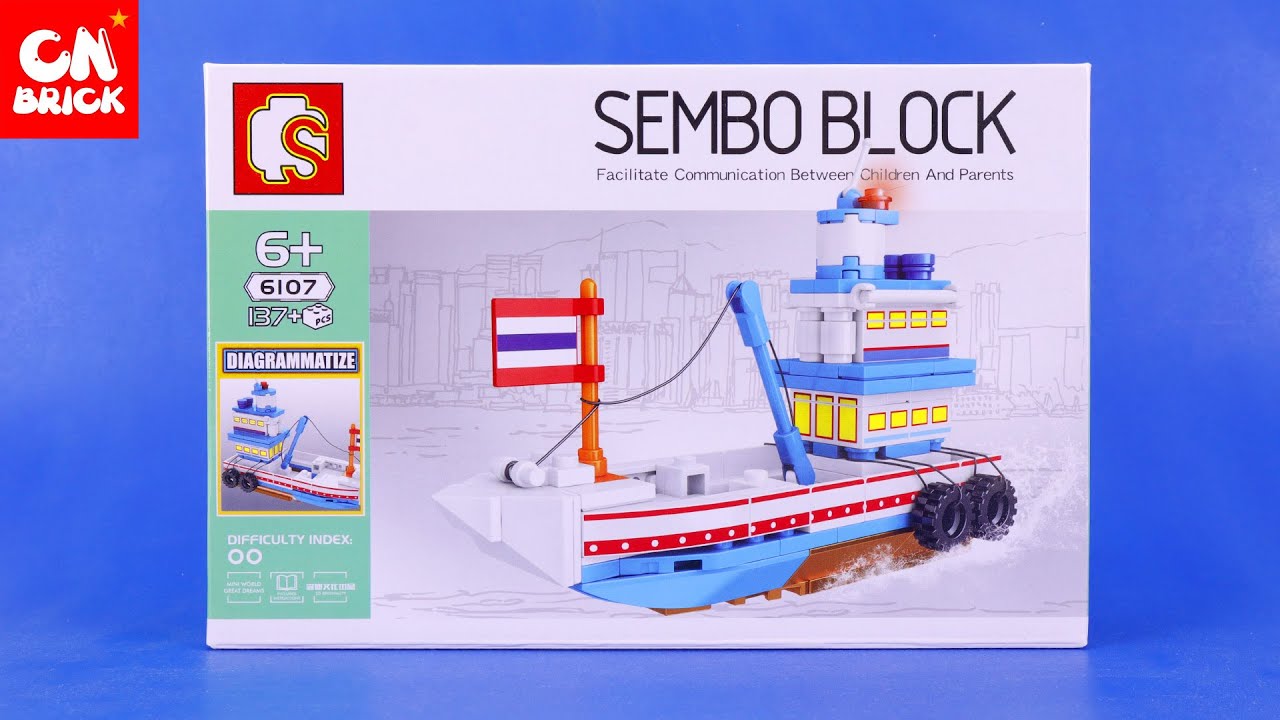 Unoffical LEGO FISHING BOAT SEMBO BLOCK 6107 Unofficial LEGO - YouTube
