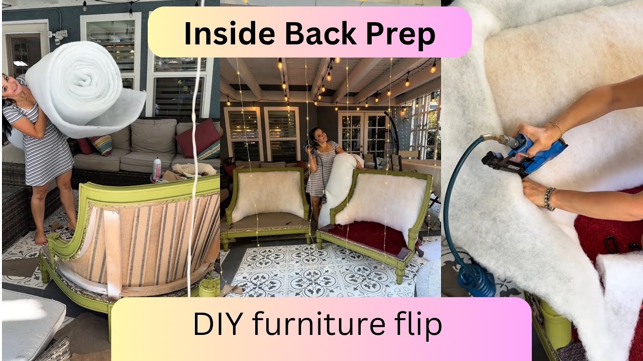 DIY Couch Flip | Covering Webbing Bands & Inside Back Prep - YouTube
