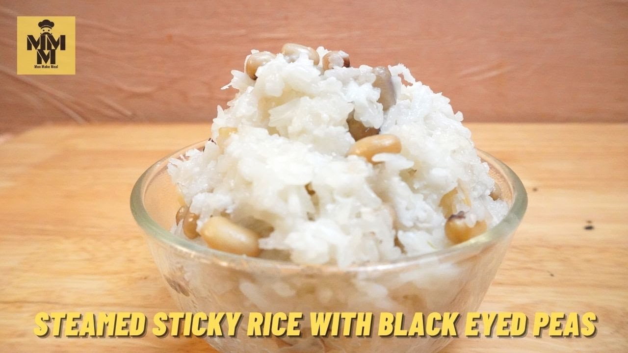 Steamed sticky rice with black eyed peas - Steamed sticky rice with ...