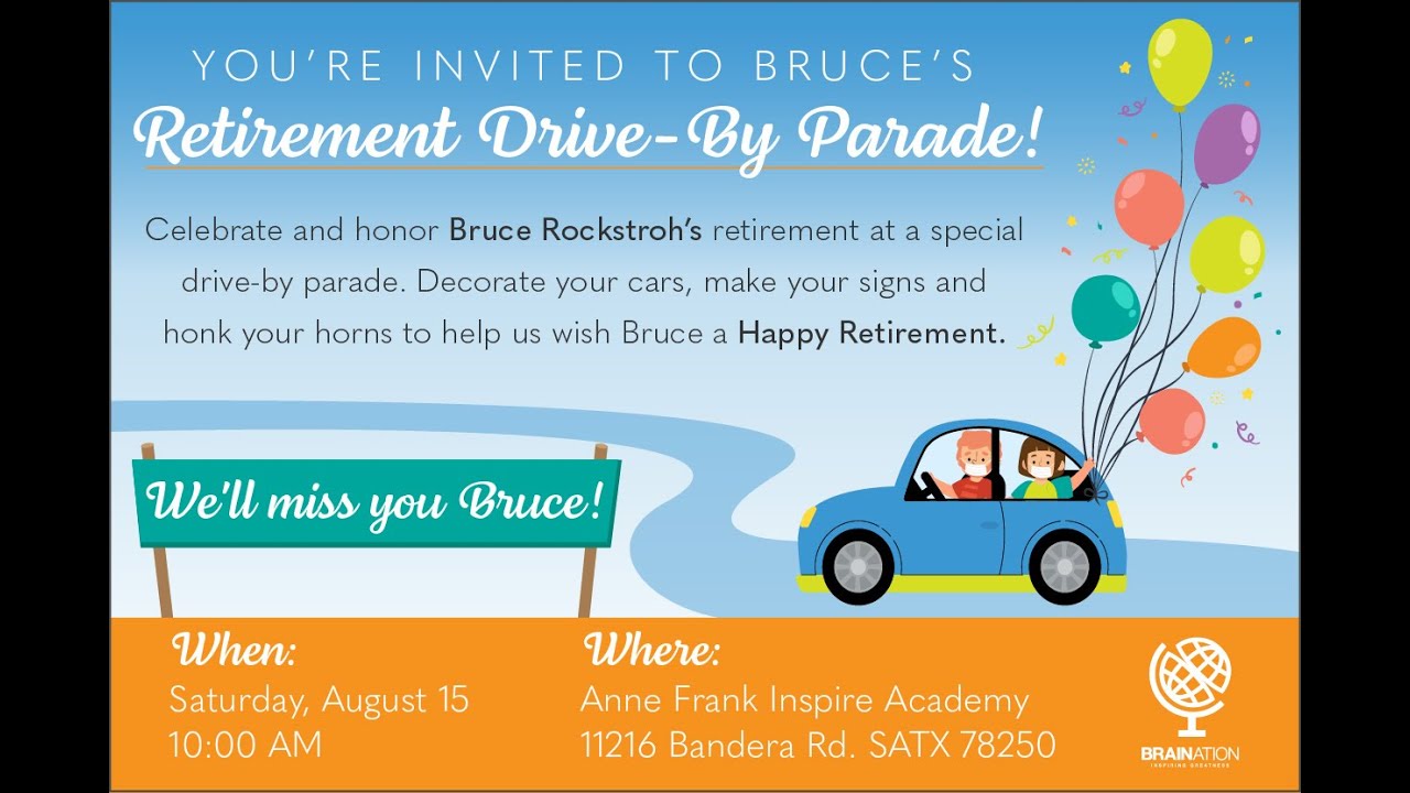 Bruce's Retirement Drive-By Parade - YouTube