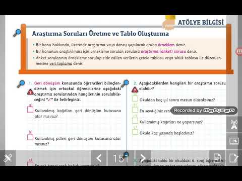 6.sınıf Araştırma soruları üretme ve tablo oluşturma