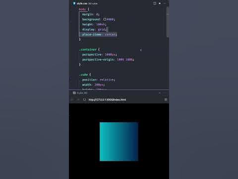 Como Criar um Cubo 3D usando APENAS HTML & CSS #htmlcss #vscode #cssanimationtutorial - YouTube