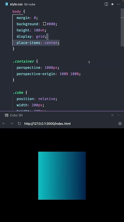 Como Criar um Cubo 3D usando APENAS HTML & CSS #htmlcss #vscode #cssanimationtutorial - YouTube