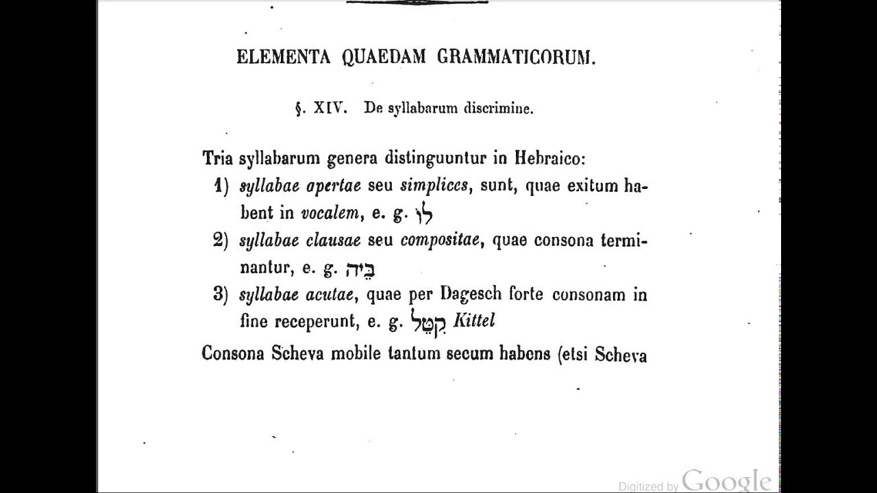 014 Vosen - Rudimenta Linguae Hebraicae - Basic Hebrew Grammar Latin ...