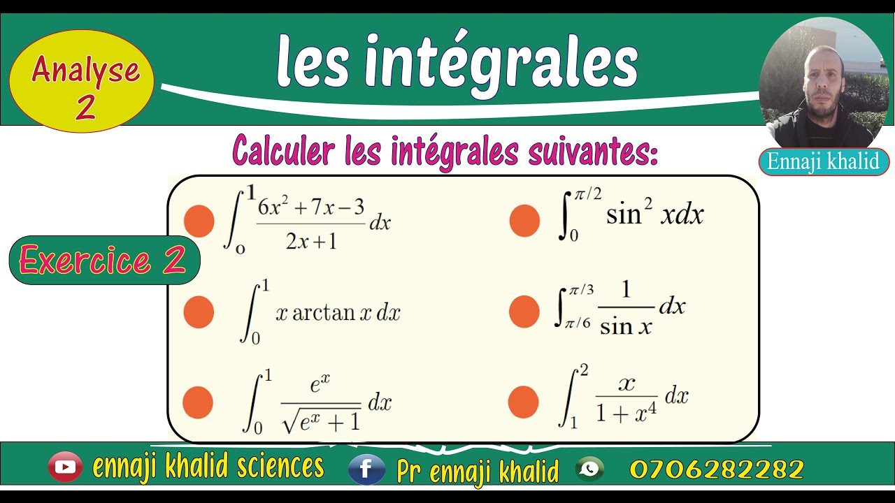 Calcul des intégrales Exercice 2 - YouTube