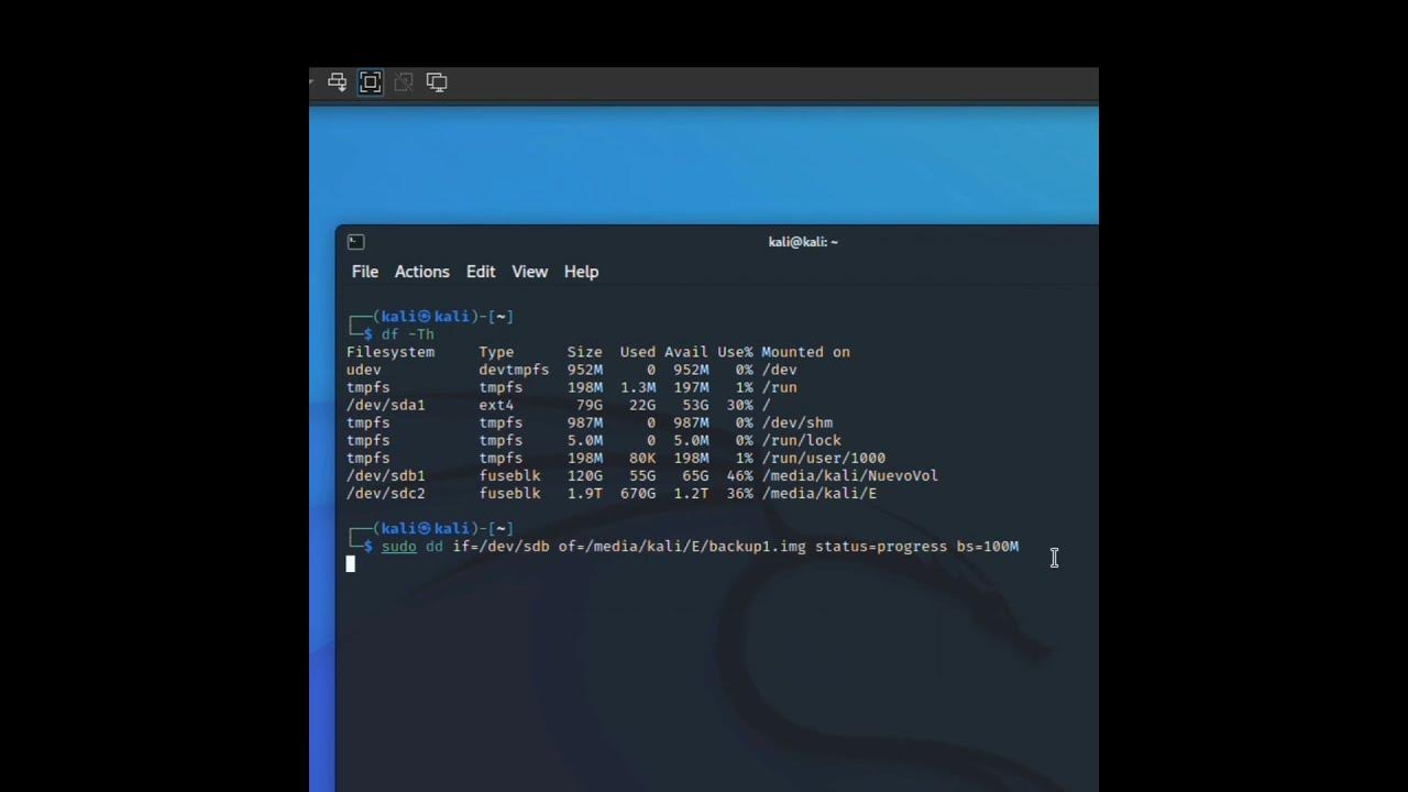 Creando copia de seguridad usando comando DD en Kali Linux - YouTube