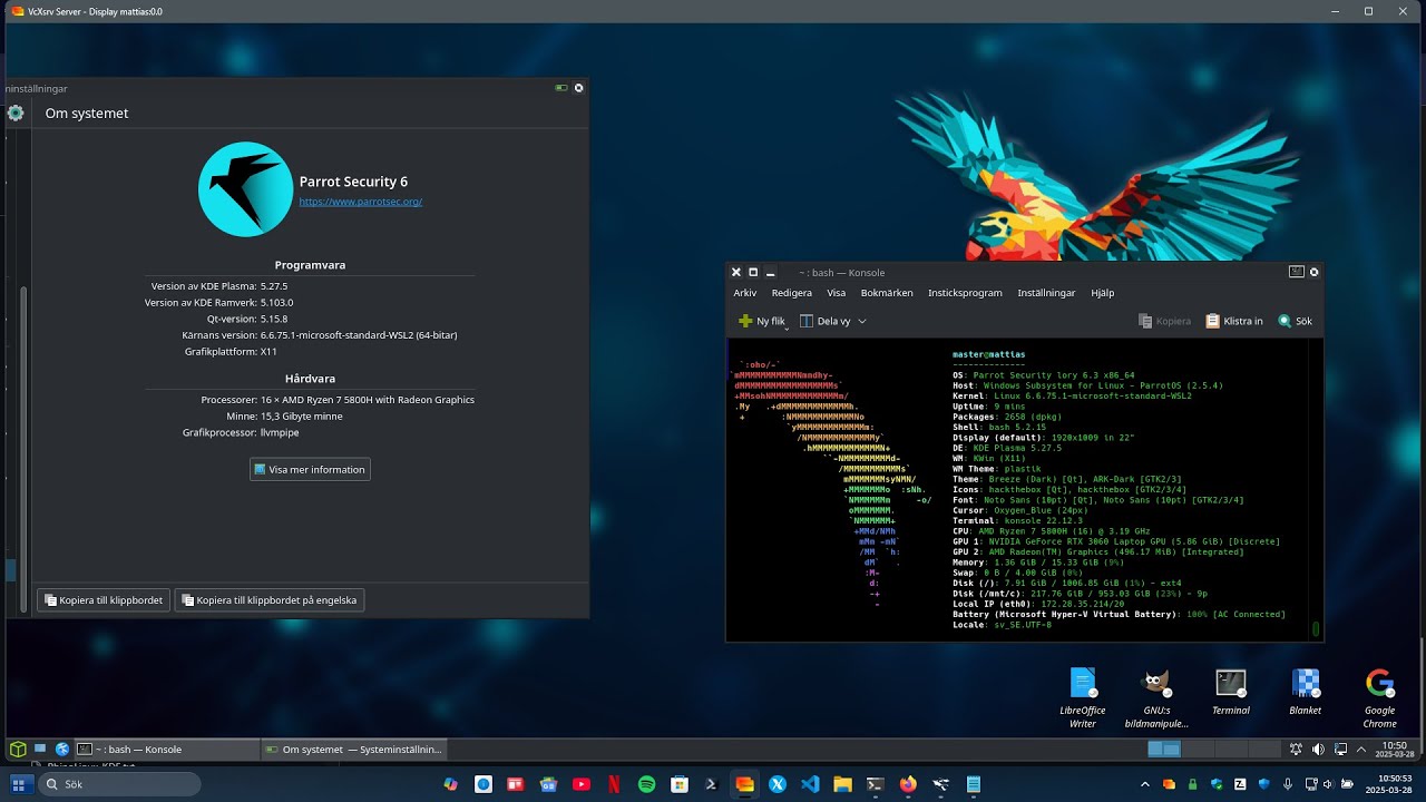 Parrot OS 6.3 and KDE - Install KDE via WSL and Parrot - Windows - WSL ...