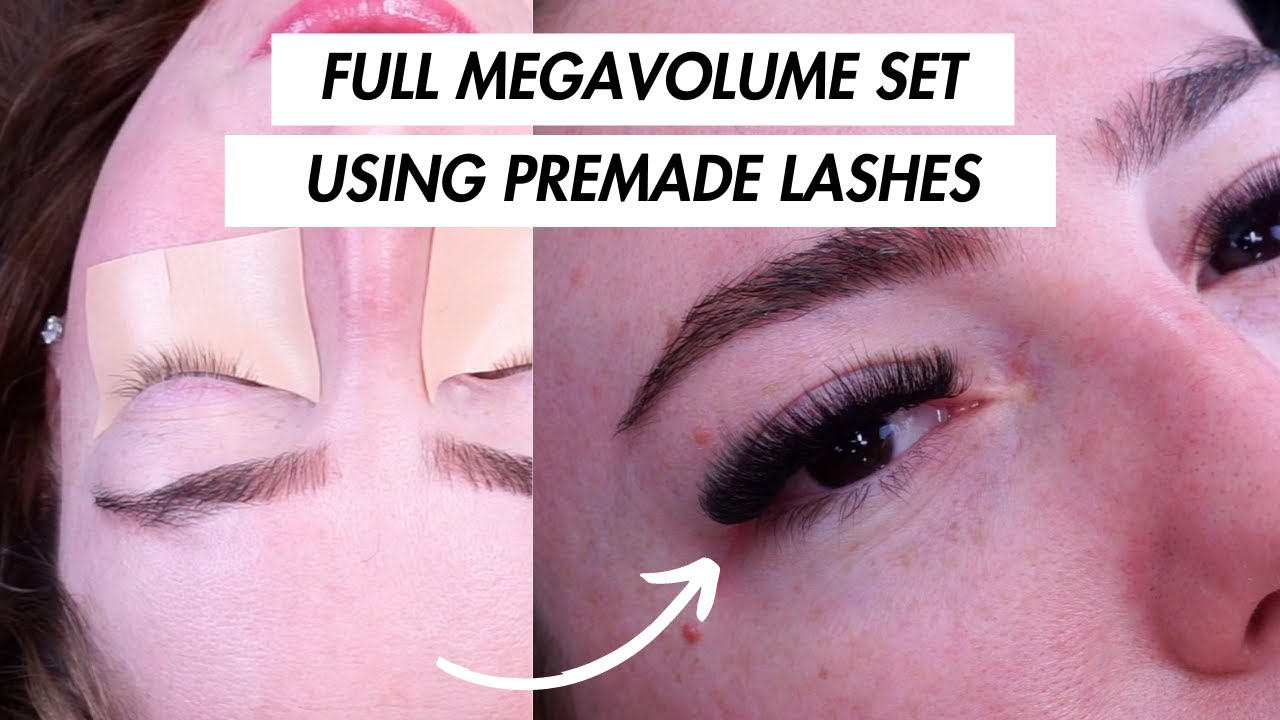 Premade Lash Extensions 101 | Full Set of Megavolume Premade Lashes ...