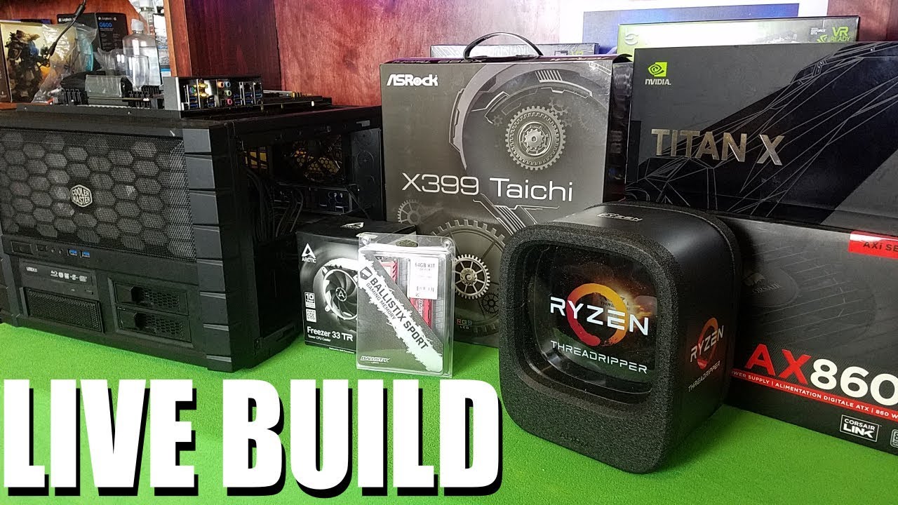 AMD Ryzen #Threadripper 1950x Live Build - YouTube