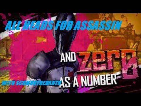 All Assassin Heads For Zero Borderlands 2 34/34 - YouTube