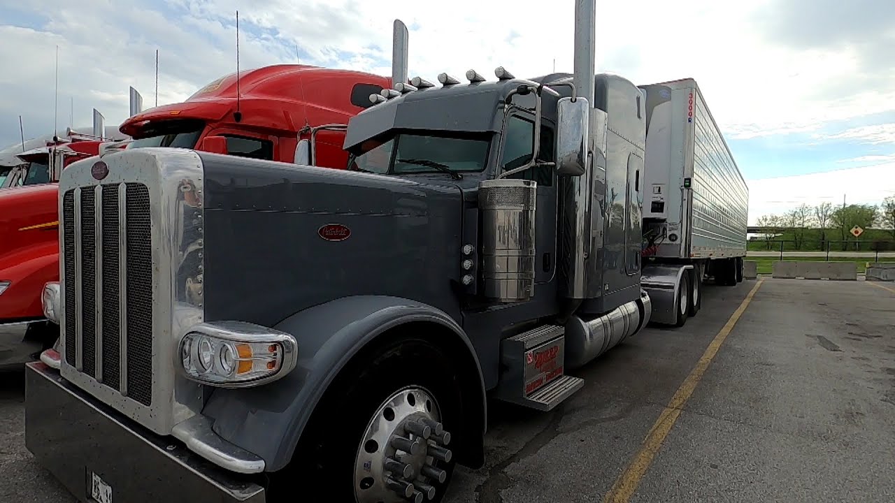 Grey Peterbilt 389 Semi Truck At Iowa 80 Truck Stop - YouTube