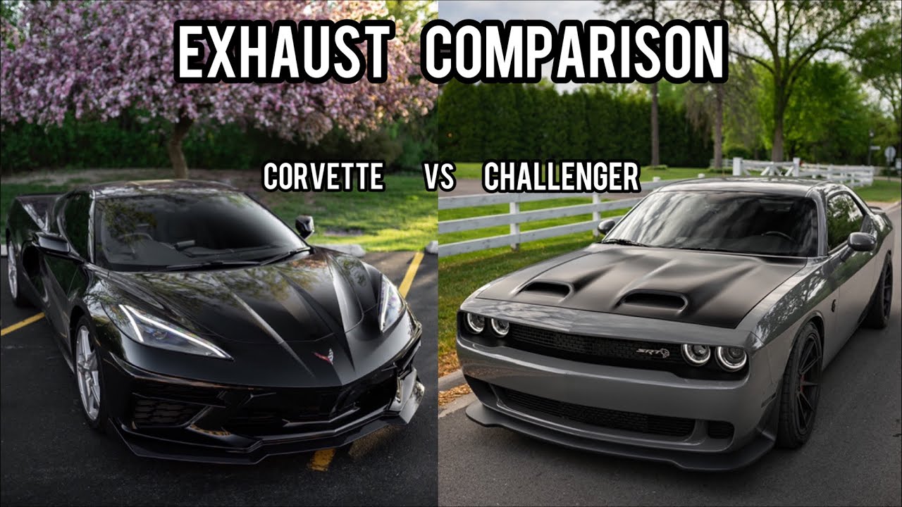 C8 Corvette vs Hellcat Challenger - Exhaust Sound Comparison - YouTube