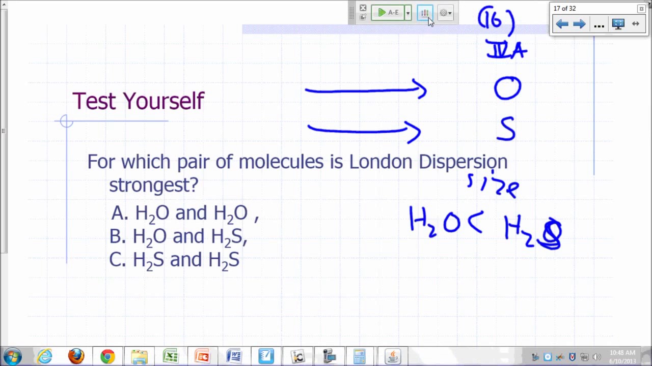 Intermolecular Forces 8 - London Dispersion Forces - 6m:53s - YouTube