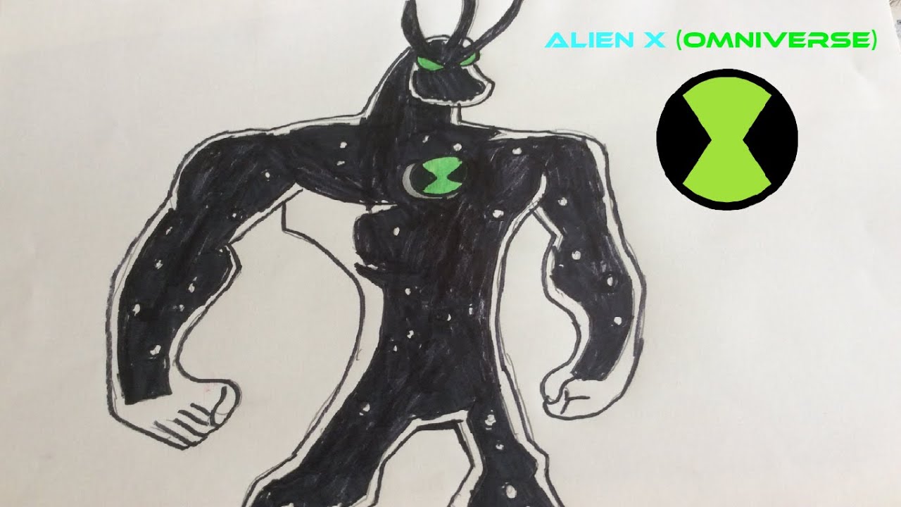 end of year special how to draw alien x (omniverse) final special - YouTube