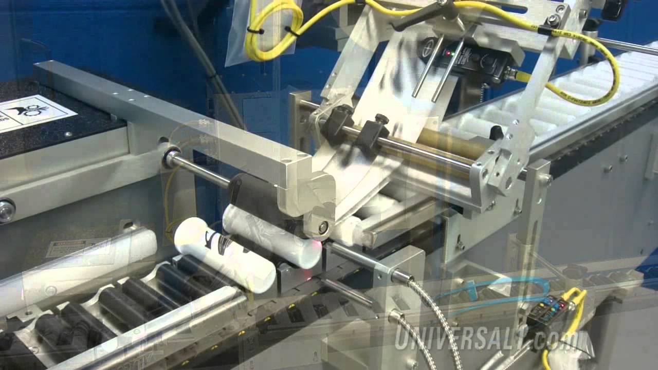 Horizontal Roller Conveyor Labeling System - YouTube