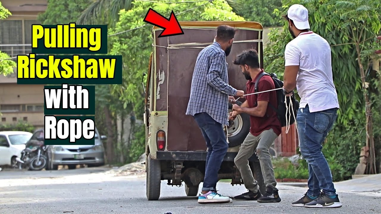 Pulling Rickshaw With Rope | Funny Prank on Rickshaw Driver ...