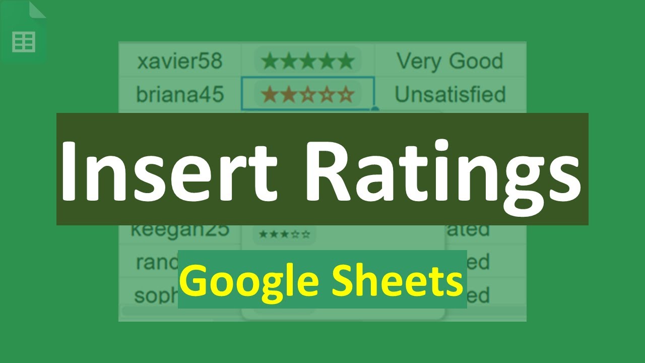 How to Insert Ratings in Google Sheets #NewFeature - YouTube