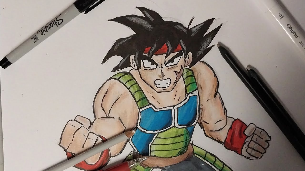 Drawing and coloring Bardock from start to finish. - YouTube