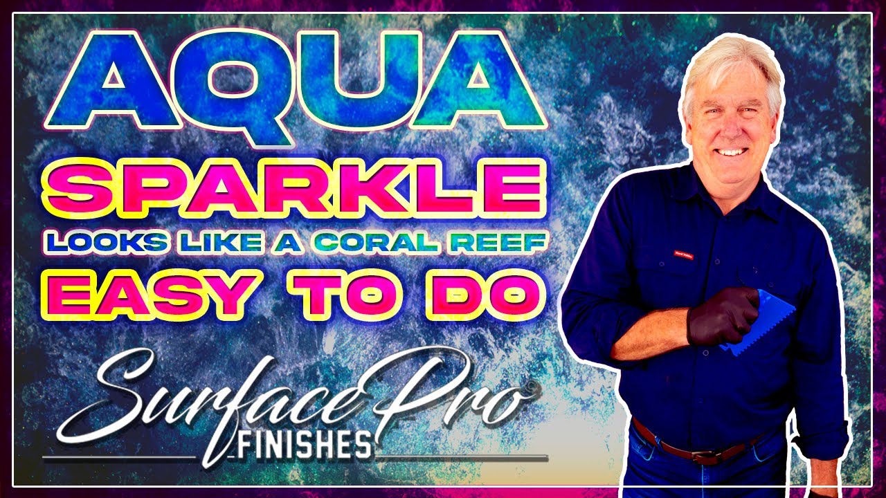 Aqua sparkle - coral reef epoxy countertop - YouTube