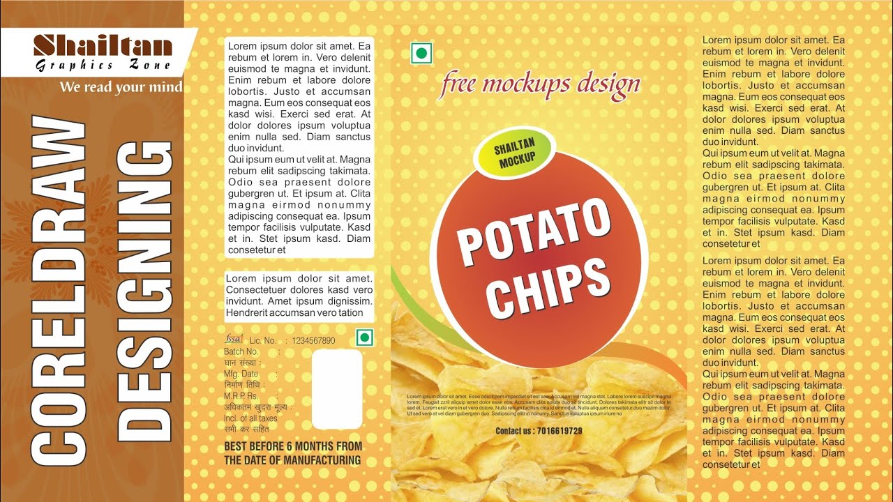 Chips Packaging Design With Coreldraw | चिप्स पैकेजिंग डिजाइन विद ...