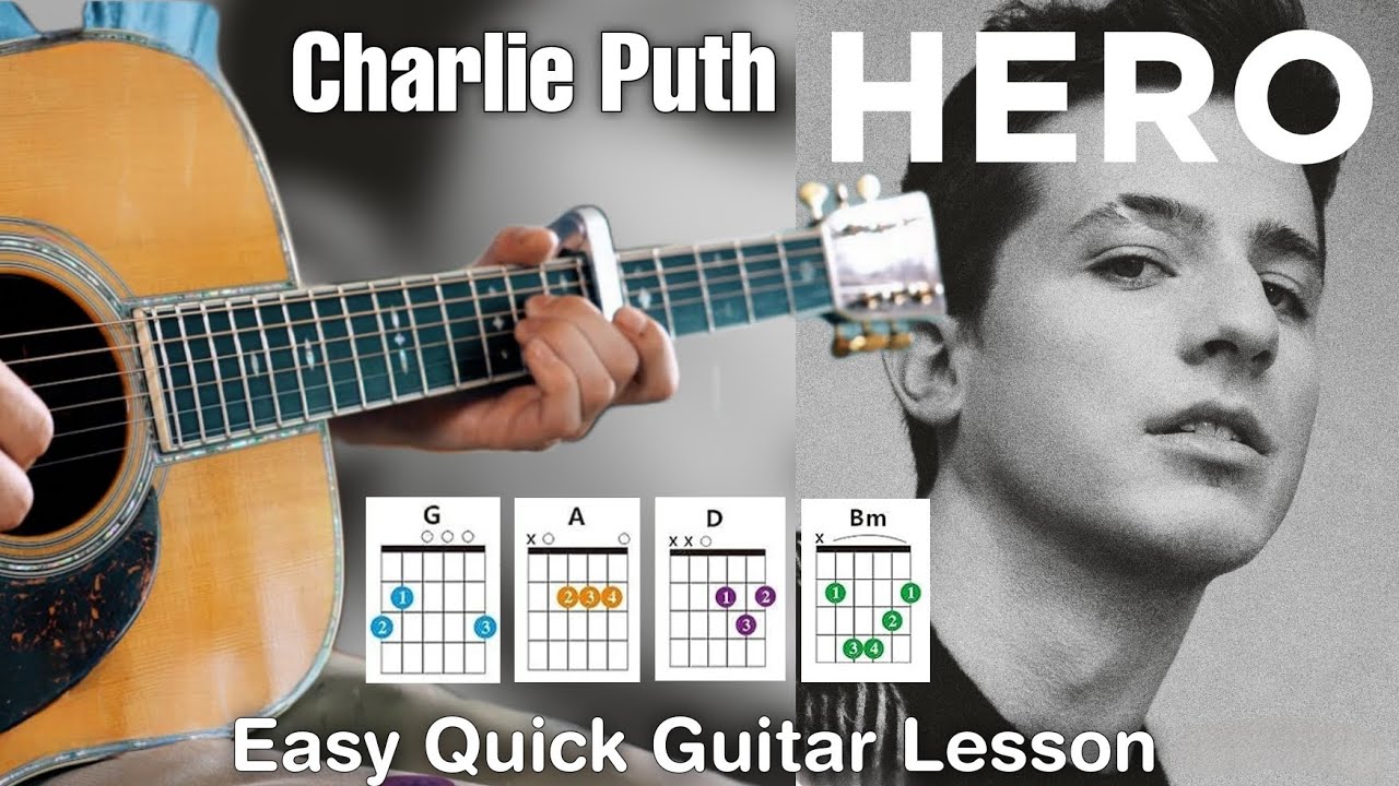Charlie Puth - Hero (Acoustic Version) Guitar Cover + Tutorial Easy ...