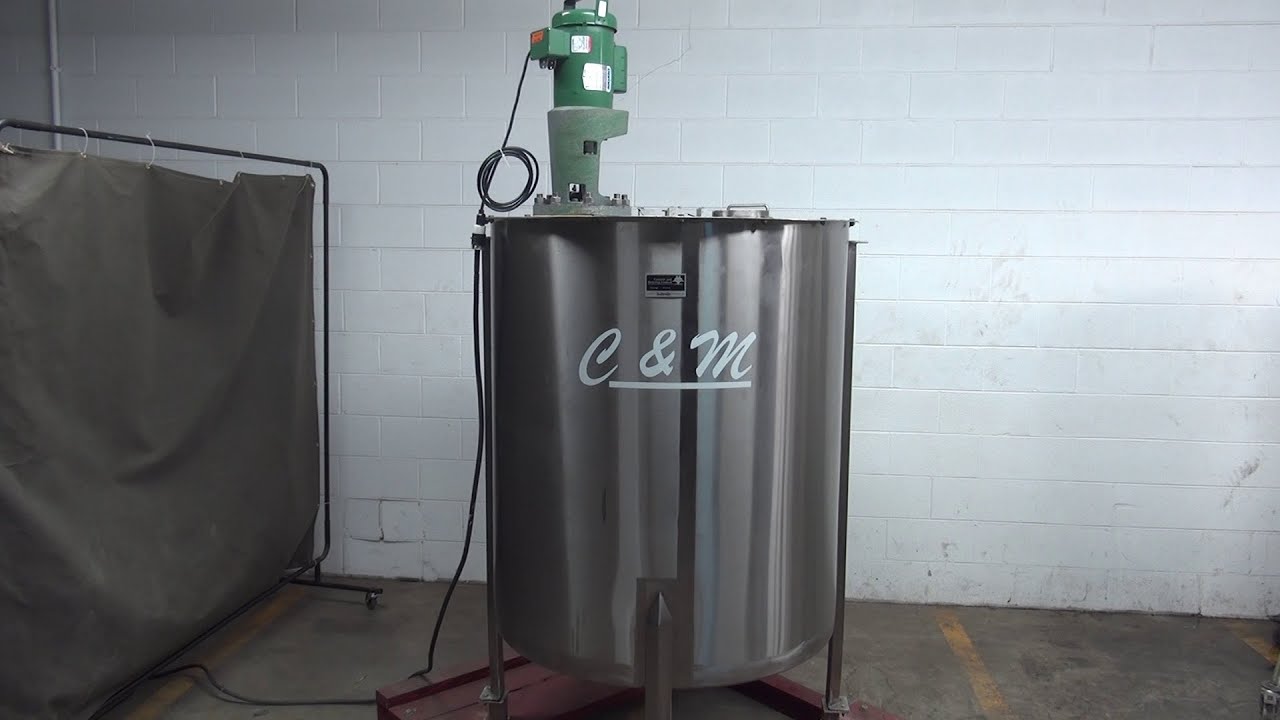 C & M 285 Gal Batching Tank with Prop Style Agitation - YouTube