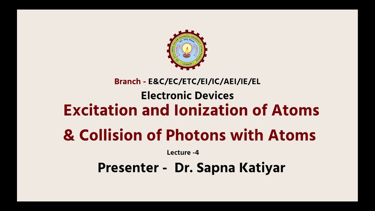 Electronic Devices Excitation and Ionization of Atoms & Collision of Photons with Atoms | AKTU ...