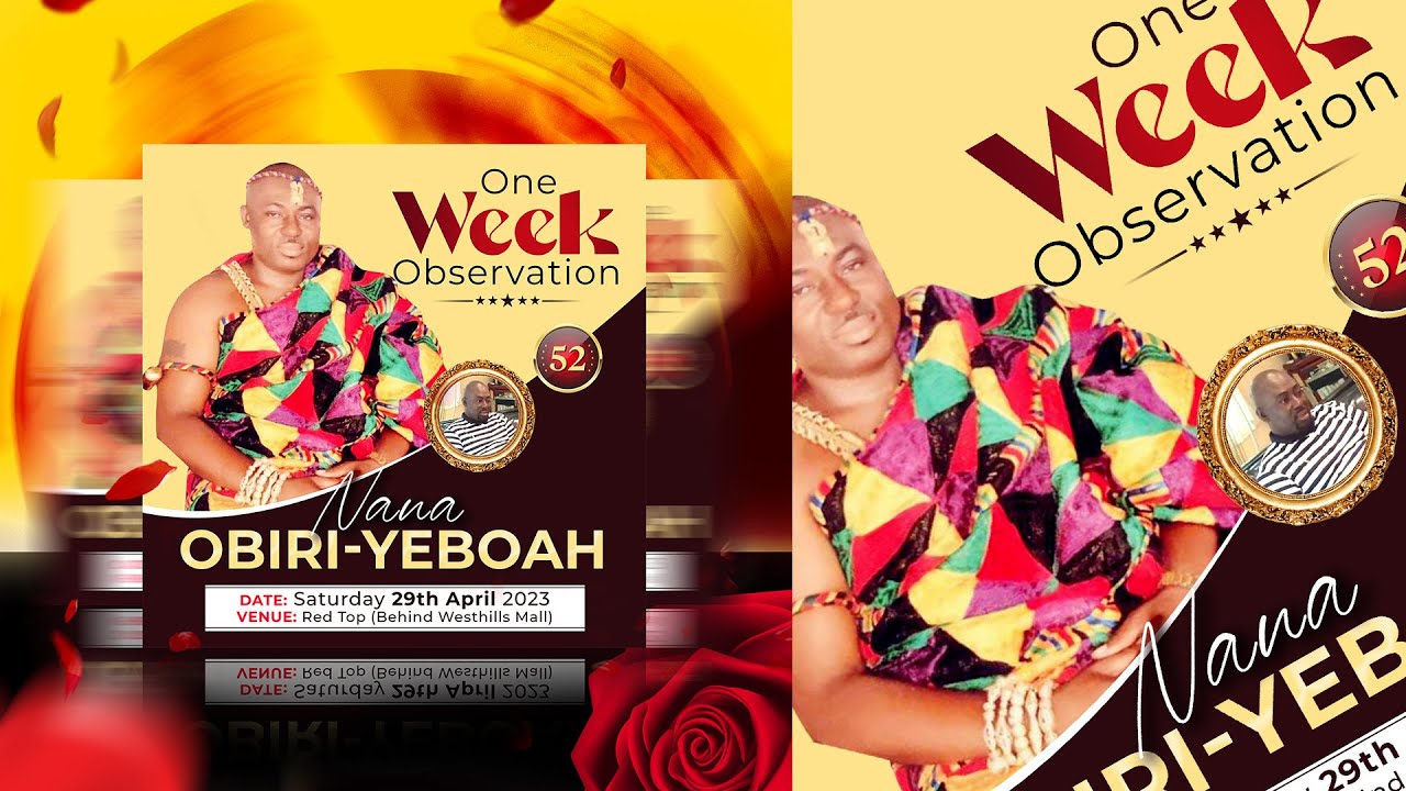 FREE PSD - One Week Funeral Flyer | Photoshop Tutorials for Graphic ...