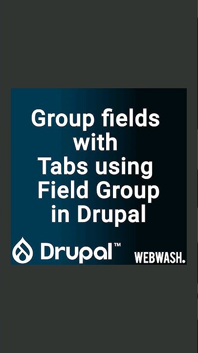 Group fields with Tabs using Field Group - YouTube