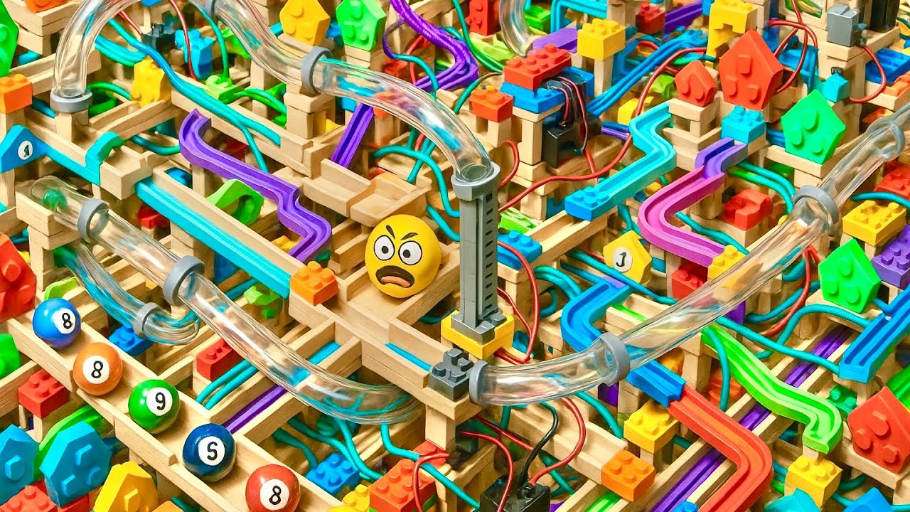 Marble Run ASMR Mindful Watching Gentle Repetition Bright and Soft ...
