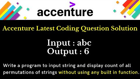 Accenture Coding Question - YouTube