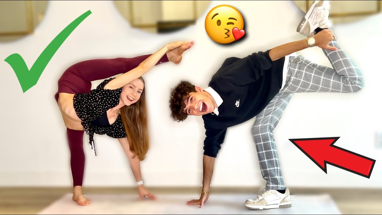 "COUPLES" YOGA CHALLENGE!! (awkward) 😳 ft. Anna Mcnulty - YouTube