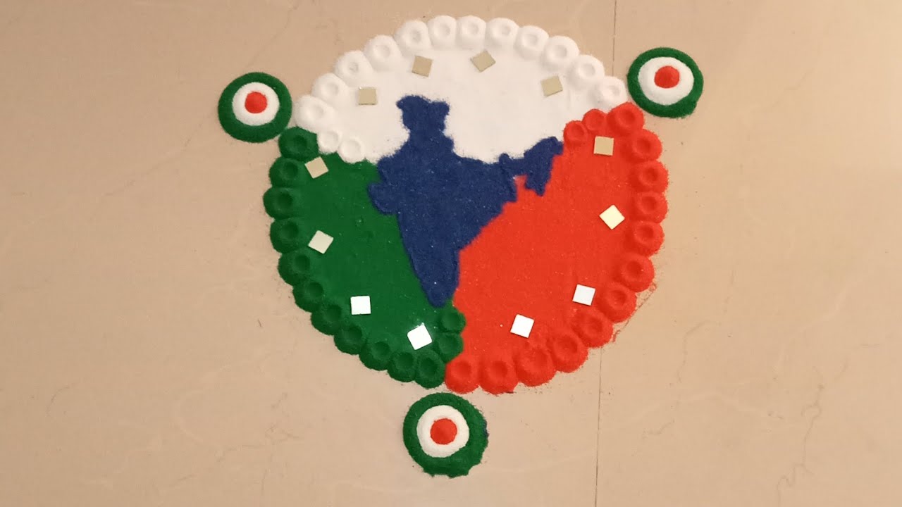 Republic Day Rangoli | Rangoli | Rangoli Designs | Tricolour | Tricolor ...