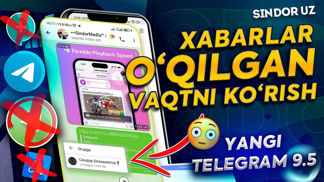 TELEGRAMDA XABARLAR O'QILGAN VAQTNI KO'RISH \\ YANGI TELEGRAM 9.5 \\ @sindorhub - YouTube