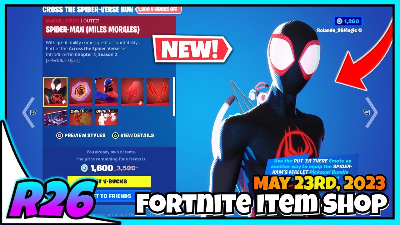 Early Fortnite Item Shop *NEW* Across The Spider-Verse Bundle! (May ...