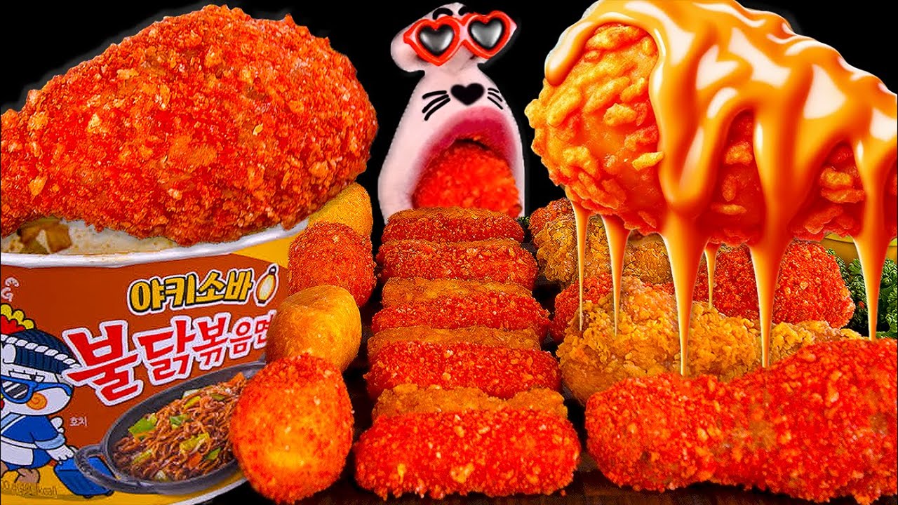 Cheese Cheetos Chicken, Yakisoba Buldak Fried Noodles | REALMOUTH ...