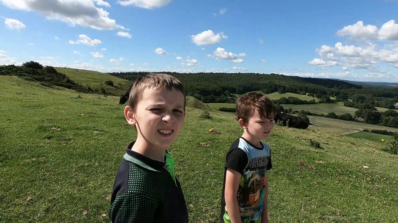 Leon and Travis climb Cley Hill - YouTube