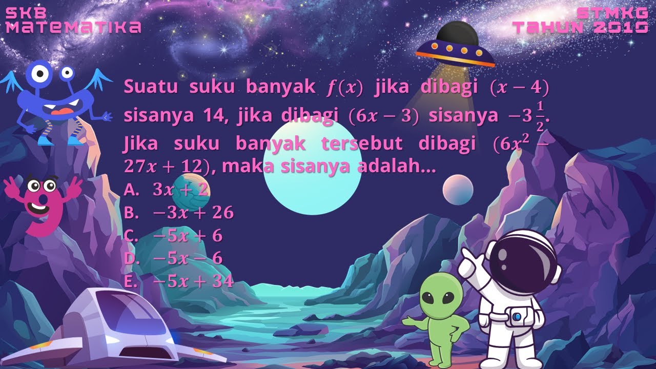 Suatu Suku Banyak Jika Dibagi 4 Sisanya 14 Jika Dibagi 6 suatu-suku-banyak-jika-dibagi-4-sisanya-14-jika-dibagi-6