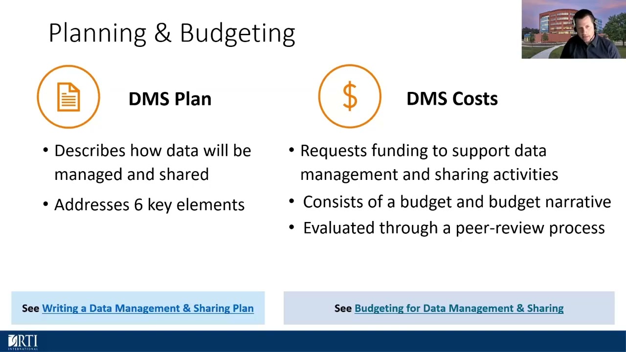 Data Management & Sharing (DMS) Webinar 1: Writing a DMS Plan - Go IT