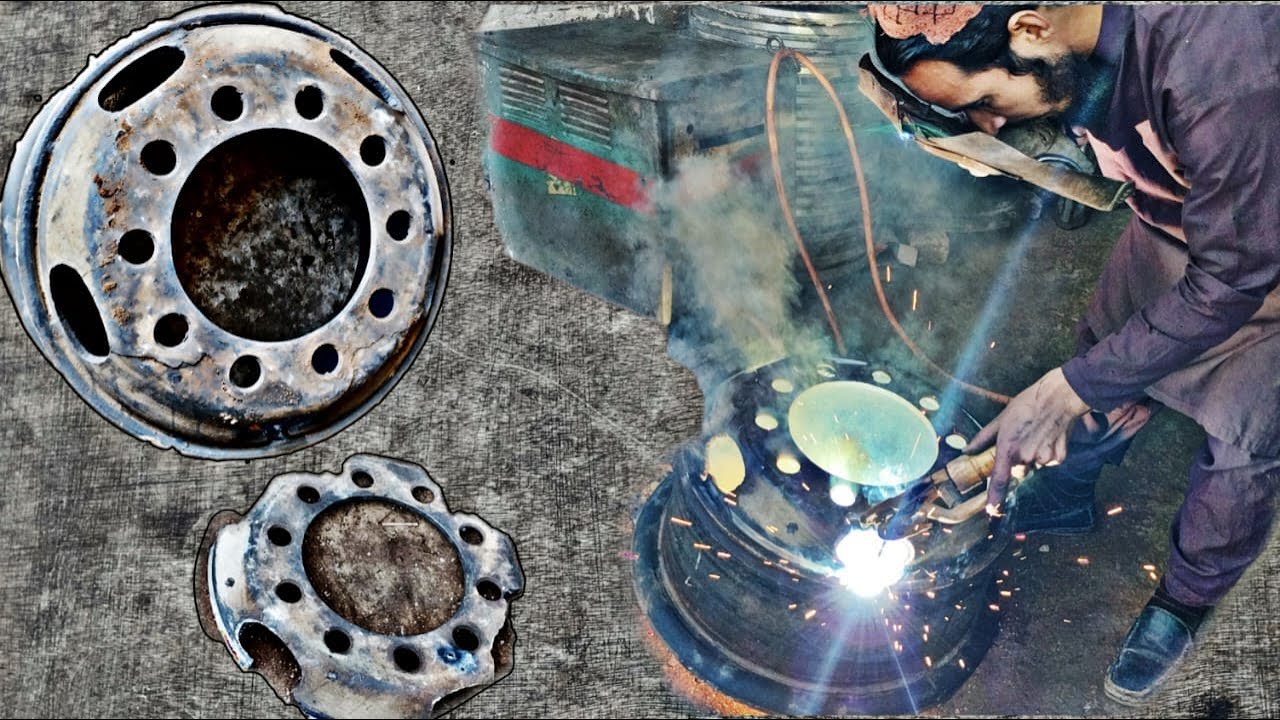 How to Repair Crack Truck Broken Rim Plate Repairing | Amazing way of ...