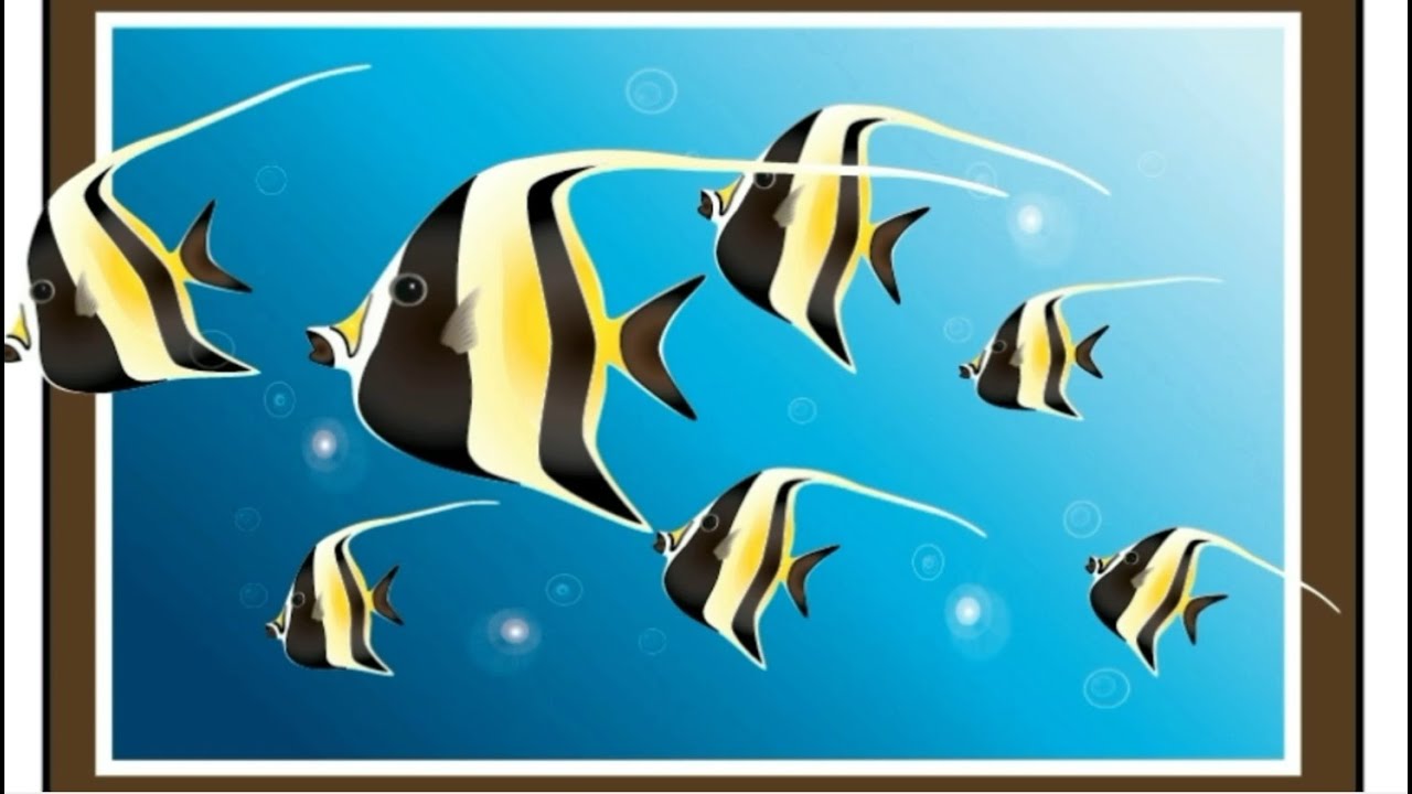 Longfin Bannerfish (Adobe Illus. Digital Art Tutorial) - YouTube