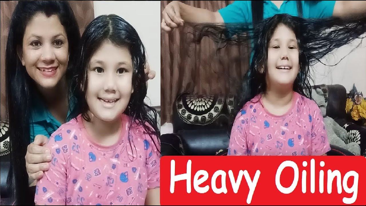 150ML Heavy Hair Oiling Of My Daughter|Almond Heavy Hair Oiling FUN ...