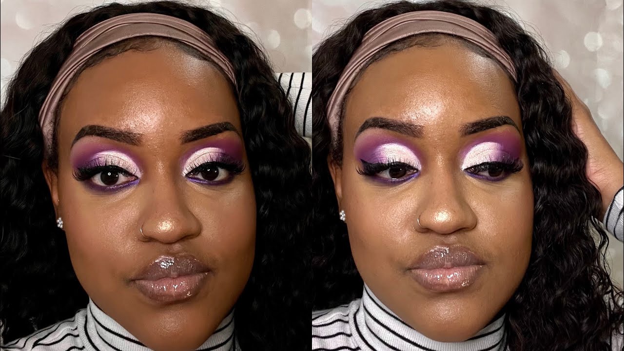 Purple Cut Crease 💜 (silent tutorial) - YouTube